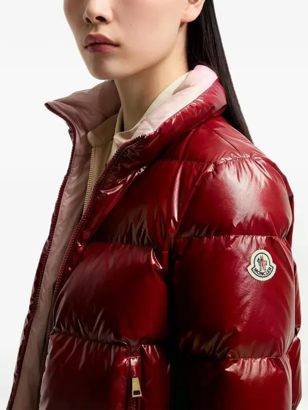 Moncler Cropped Quilted Down Jacket - Red