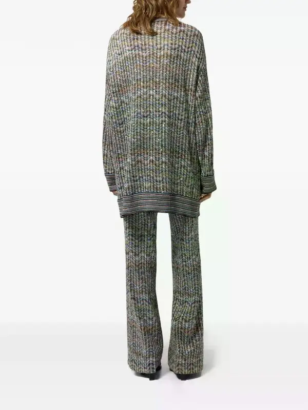 Missoni Sequin Embellished Zigzag Pattern Cardigan