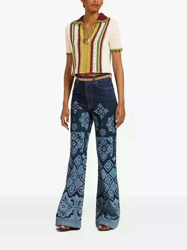 La DoubleJ Cropped Bowling Polo With Crochet Detailing