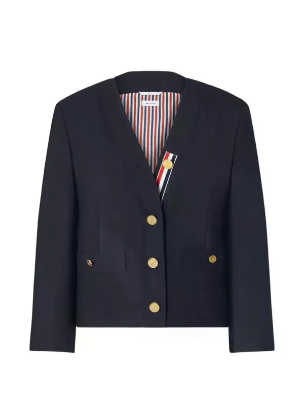 Thom Browne Hopsack Suiting Cardigan - Blue