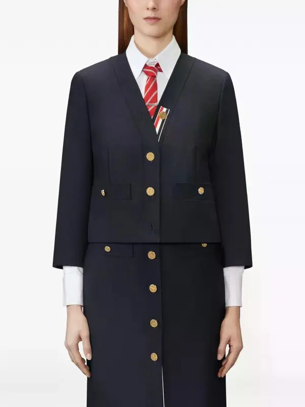Thom Browne Hopsack Suiting Cardigan