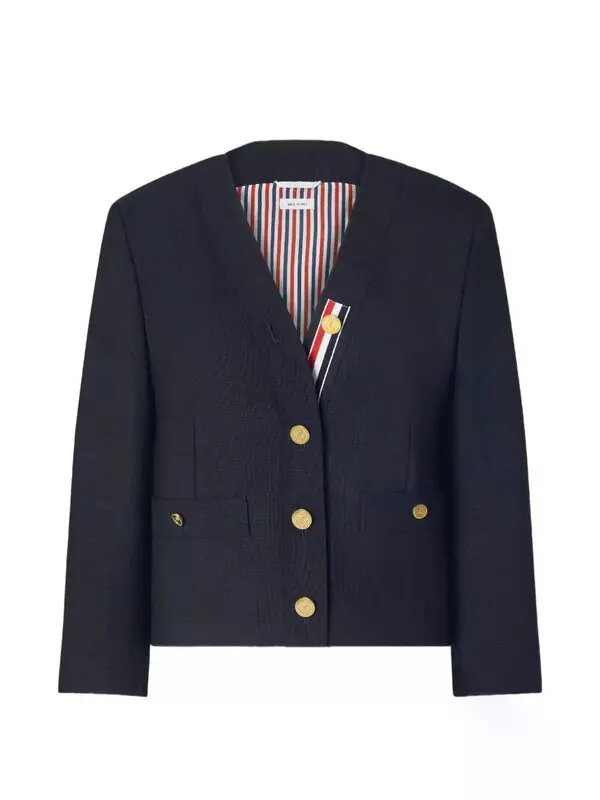 Thom Browne Hopsack Suiting Cardigan - Blue