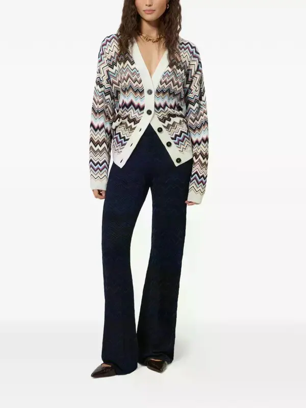Missoni Zigzag Knit Trousers - Blue