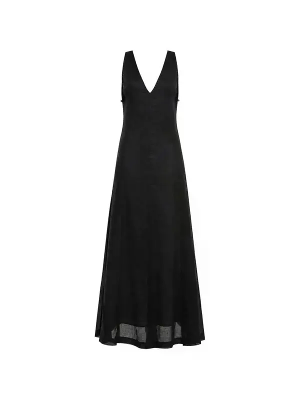 KULSON Ava V-neck Maxi Dress - Black