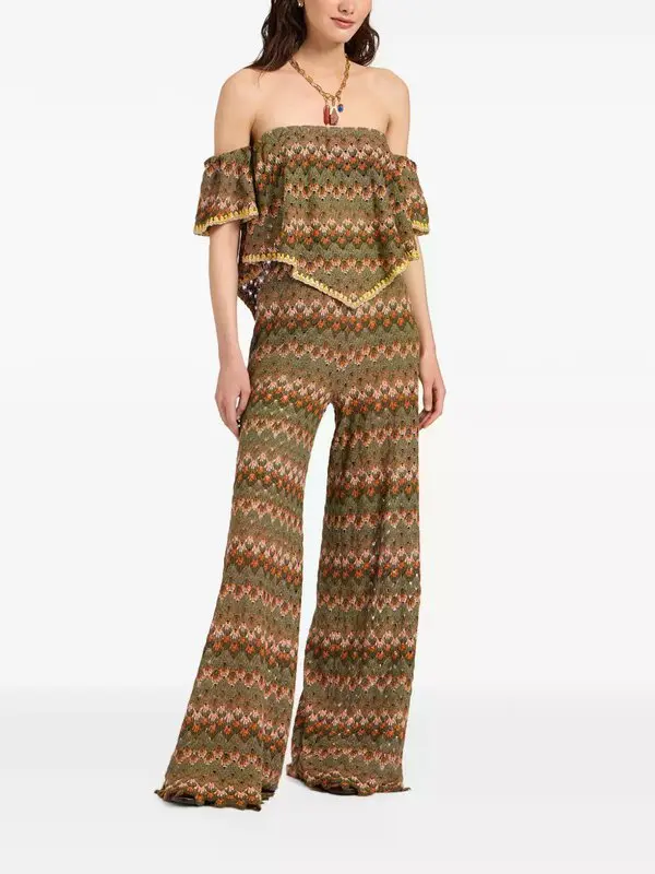 La DoubleJ Cotton Raschel Knit Palazzo Pants