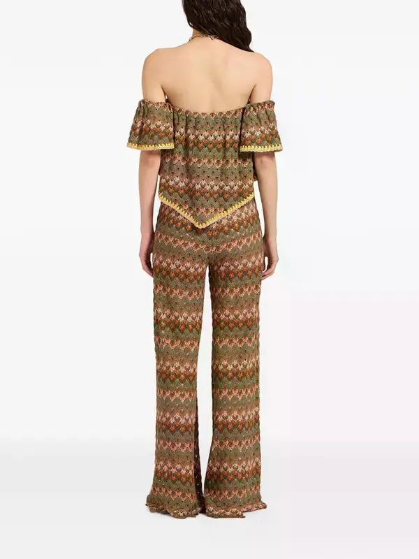 La DoubleJ Cotton Raschel Knit Palazzo Pants