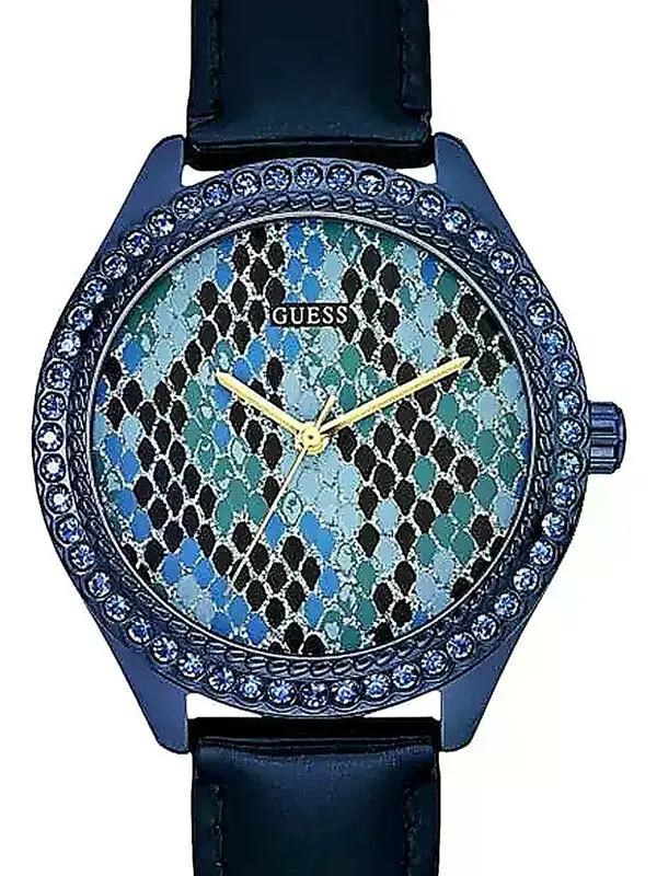 Guess Embellished Quartz Watch With Crystal Bezel