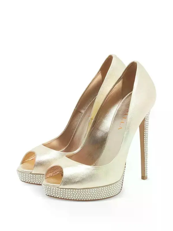 LE SILLA Crystal-embellished Platform Pumps