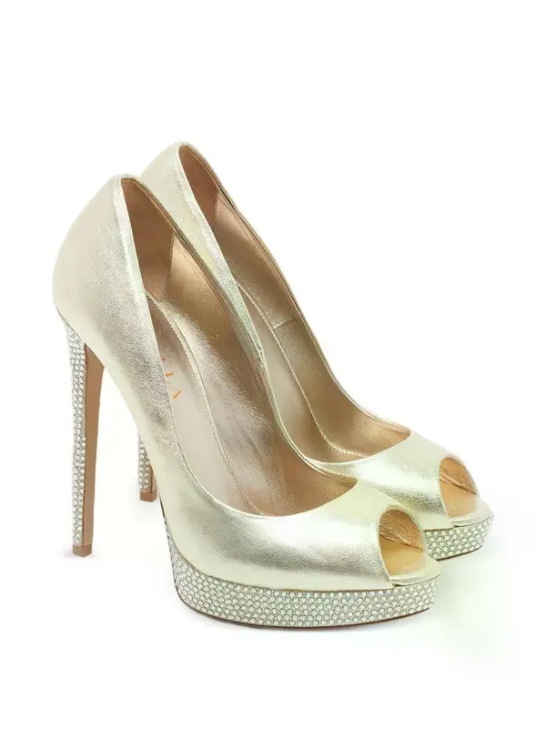 LE SILLA Crystal-embellished Platform Pumps