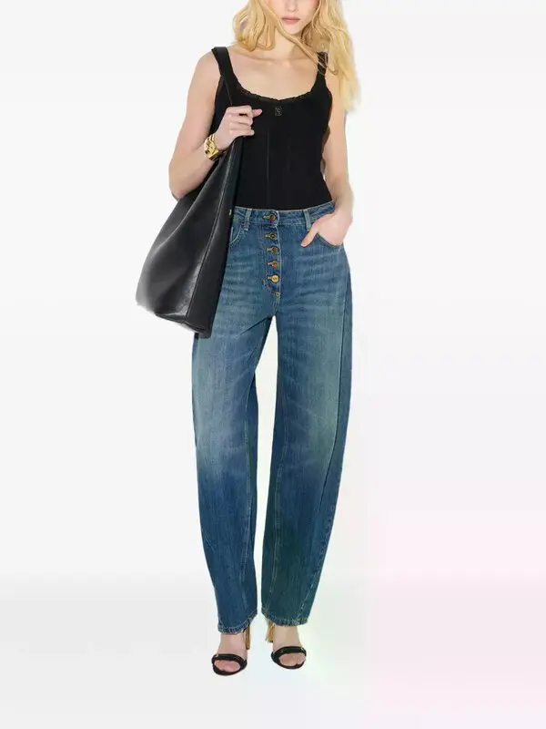 Elisabetta Franchi Balloon Jeans With Jewel Buttons