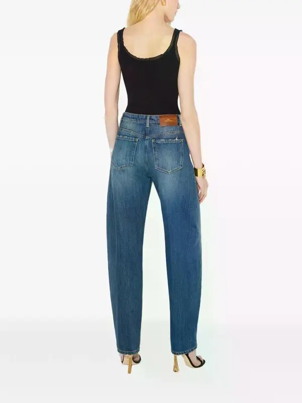 Elisabetta Franchi Balloon Jeans With Jewel Buttons