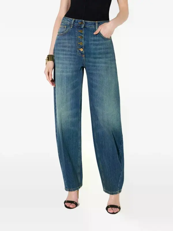 Elisabetta Franchi Balloon Jeans With Jewel Buttons