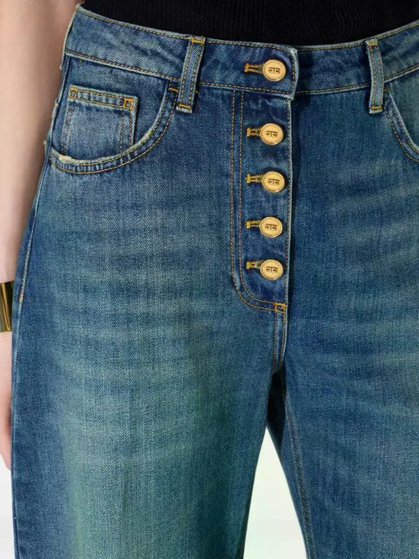 Elisabetta Franchi Balloon Jeans With Jewel Buttons