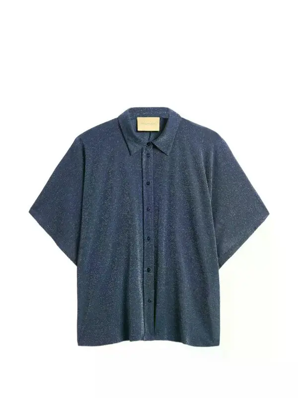Momoni Brooklyn Lurex Shirt - Blue