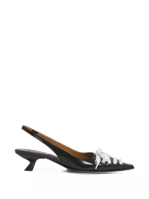 Marni Leather Kat Slingback Pumps - Black