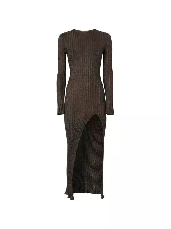 Missoni Ribbed Metallic-thread Dress - Brown