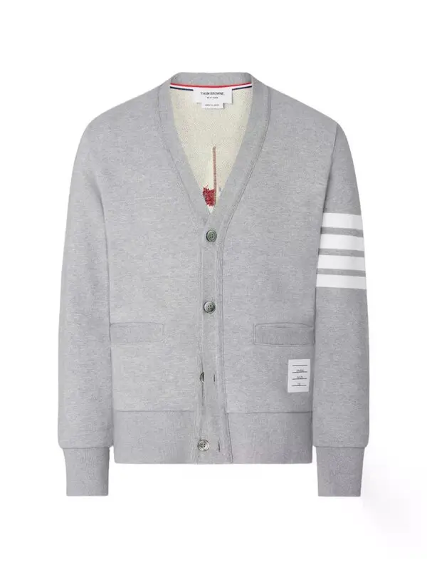 Thom Browne 4-bar Boat-embroidery Cardigan - Blue