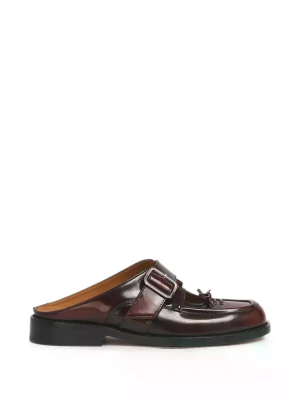 Marni Burgundy Leather Sabots