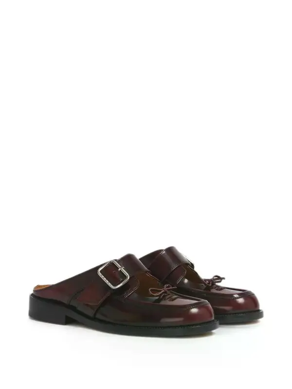 Marni Burgundy Leather Sabots