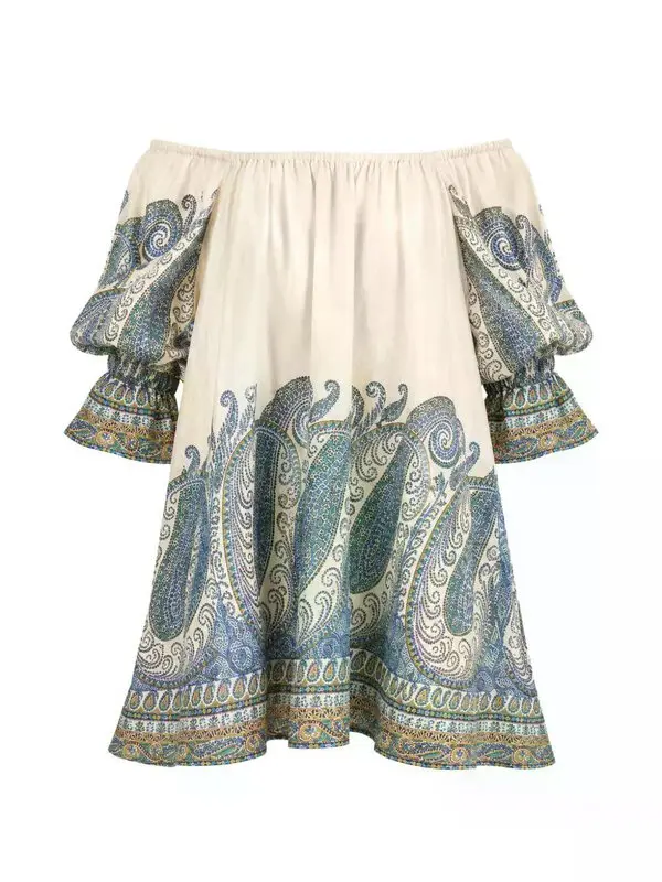 BOTEH Mini Arcadia Paisley-print Dress - Neutrals
