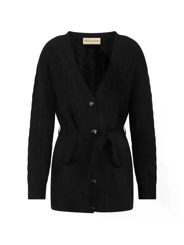 Valentino Garavani Cable-knit Belted Cardigan