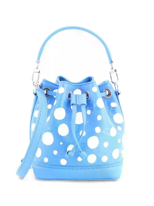 LOUIS VUITTON Yayoi Kusama Infinity Dots Monogram Empreinte Giant Nano Bucket Bag - Blue
