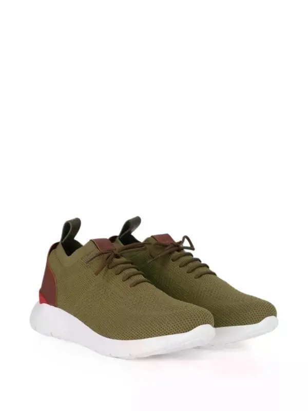 Isaia Leather-panel Low-top Sneakers