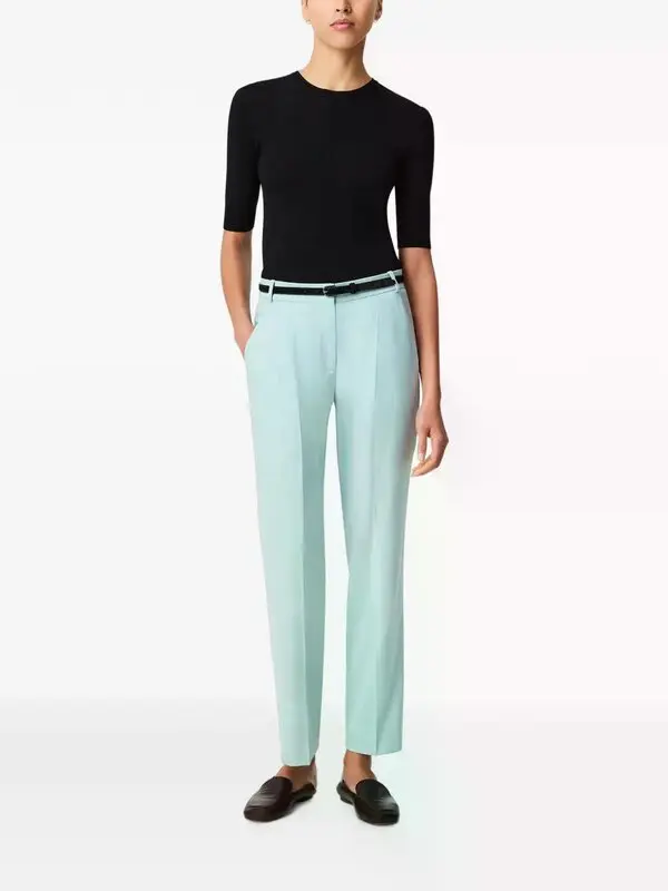 Another Tomorrow Mist Wool Pleated Trousers