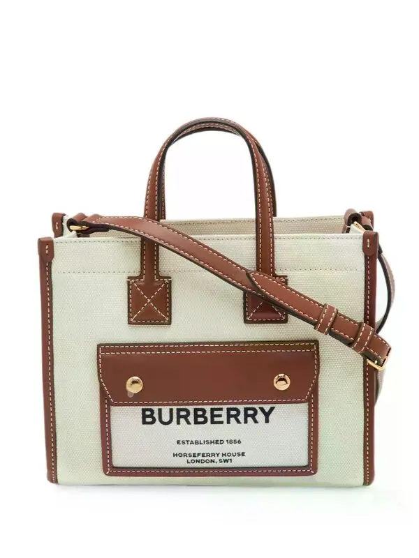 Burberry Mini Freya Tote Bag - Neutrals