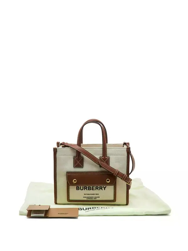Burberry Mini Freya Tote Bag - Neutrals