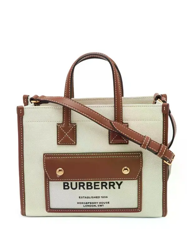Burberry Mini Freya Tote Bag - Neutrals