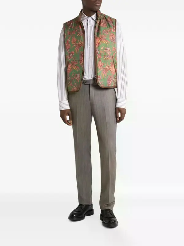 Etro Reversible Silk Twill And Pure Wool Waistcoat