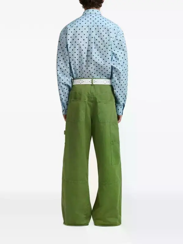 Marni Embroidered Carpenter Trousers - Green