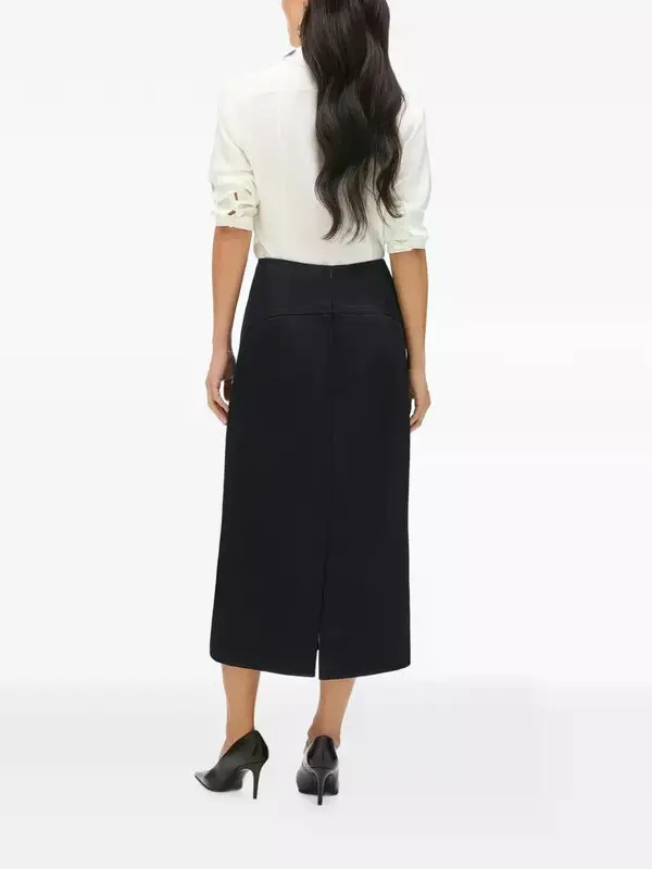 Another Tomorrow Topstitched Architectural Skirt