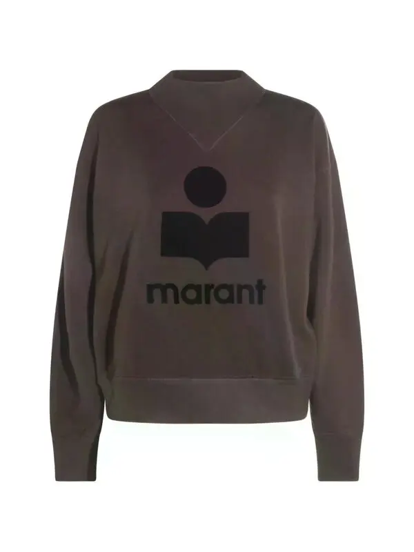MARANT ETOILE Logo Print High Neck Sweater - Black