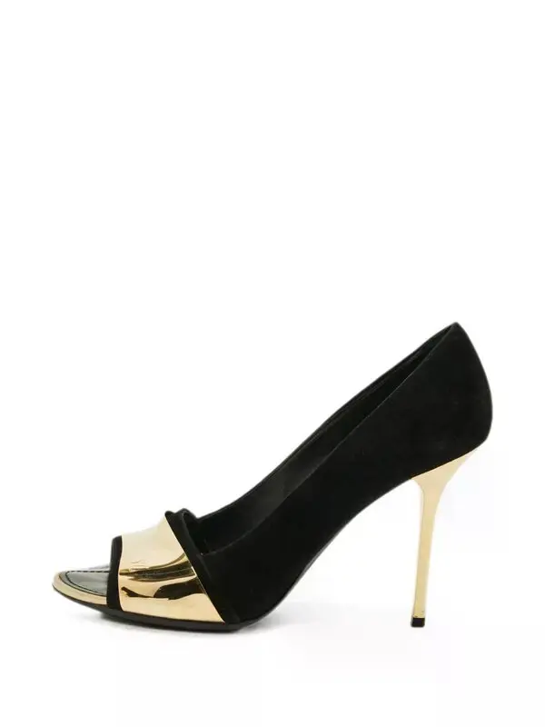 LOUIS VUITTON Peep-toe Pumps With Metal Plate Detail