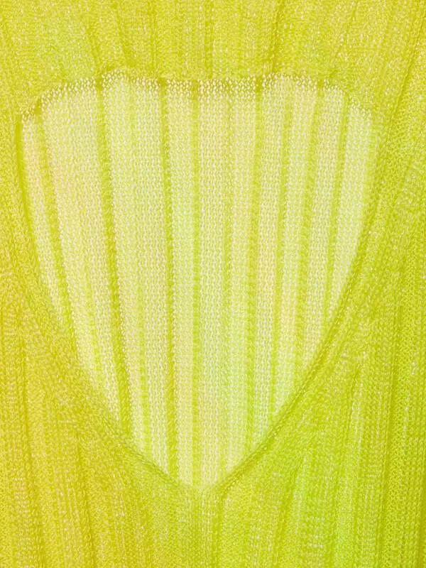 Bottega Veneta Rib-knit Keyhole Midi Dress - Yellow