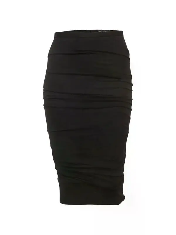 Dolce & Gabbana Ruched Wool Midi Skirt