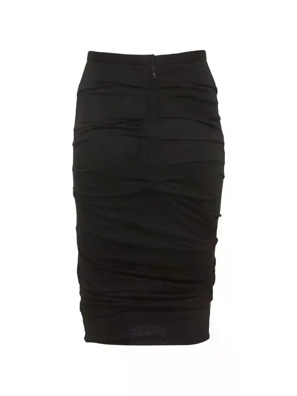 Dolce & Gabbana Ruched Wool Midi Skirt
