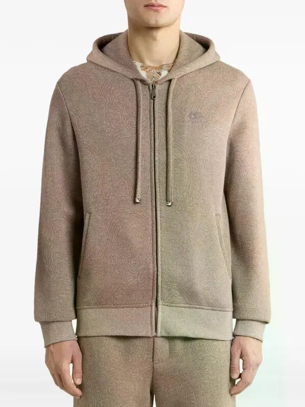 Etro Knit Jacquard Hooded Sweatshirt With Arnica Motif