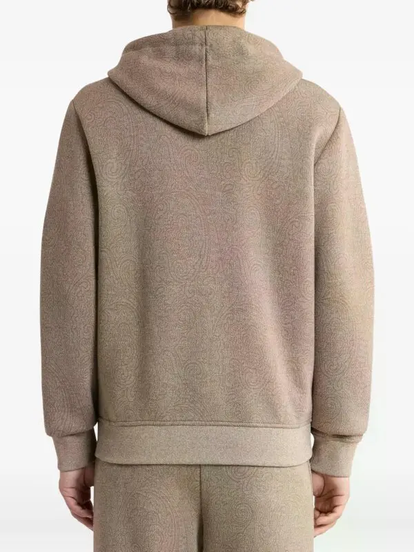 Etro Knit Jacquard Hooded Sweatshirt With Arnica Motif