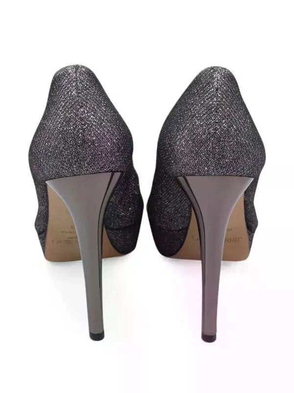 JIMMY CHOO Glitter Peep-toe Pumps