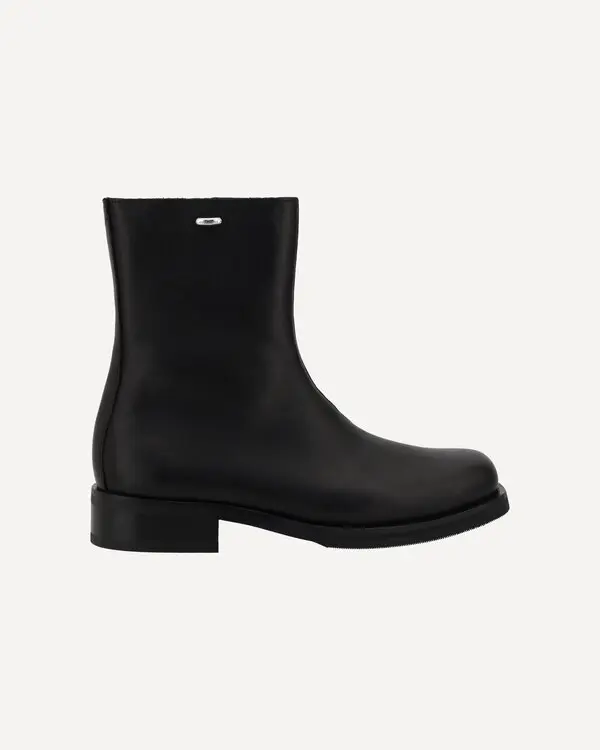 Our Legacy Camion Leather Ankle Boots With Block Heel And Side Zip