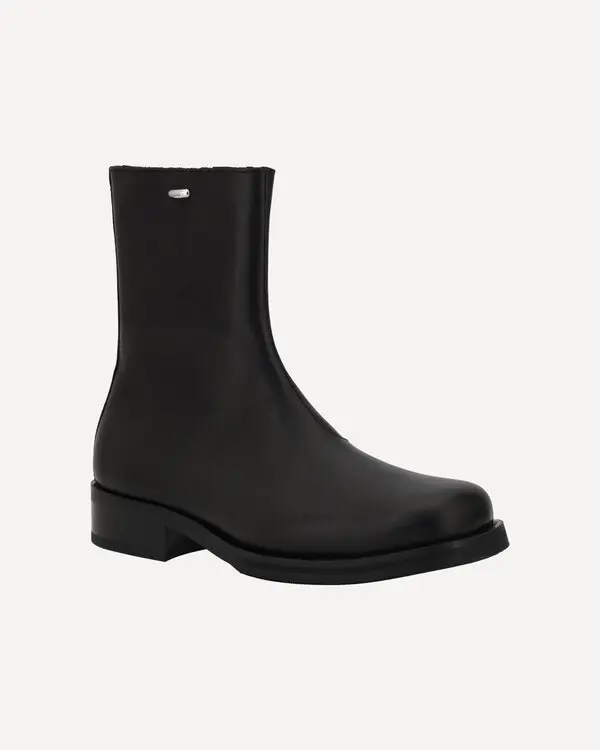 Our Legacy Camion Leather Ankle Boots With Block Heel And Side Zip