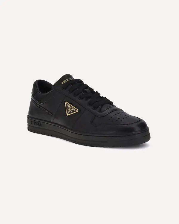 Prada Downtown Leather Sneakers - Black