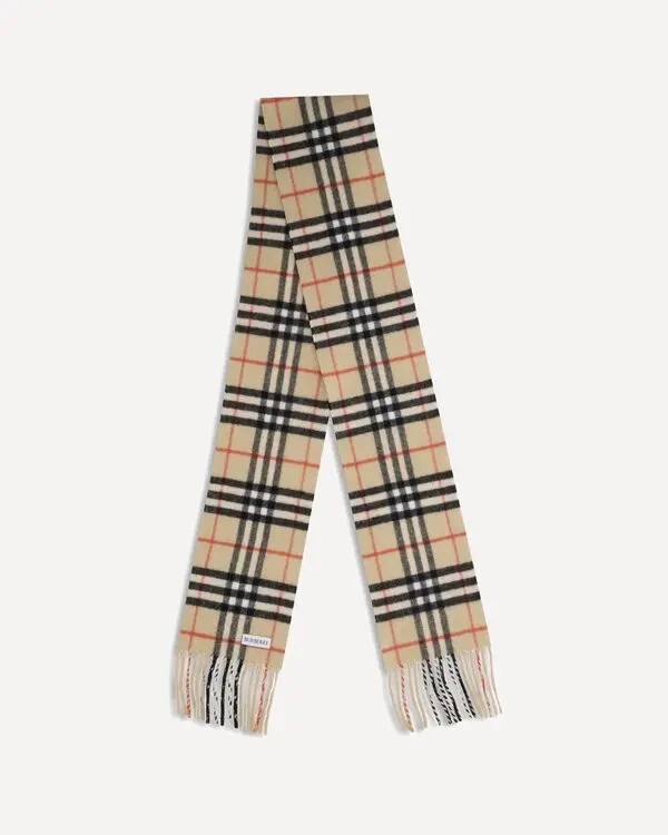 Burberry Thin Cashmere Check Scarf - Beige