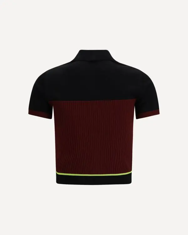 Casablanca Striped Knit Polo Shirt