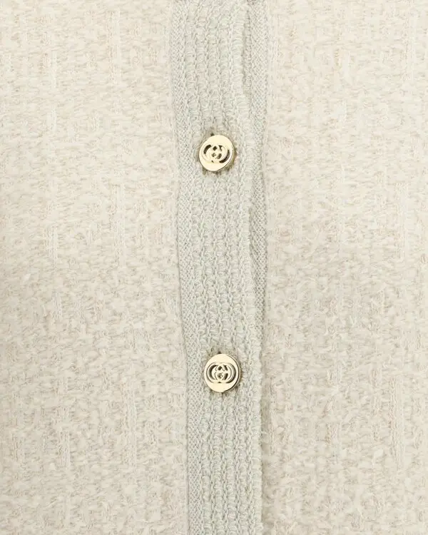 Gucci Bouclé Lamé Wool Cardigan