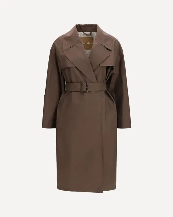 Max Mara Double-breasted Cotton-blend Trench Coat - Brown