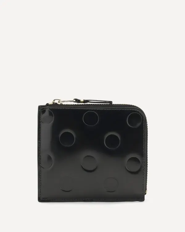 Comme Des Garçons Embossed Polka-dot Leather Wallet